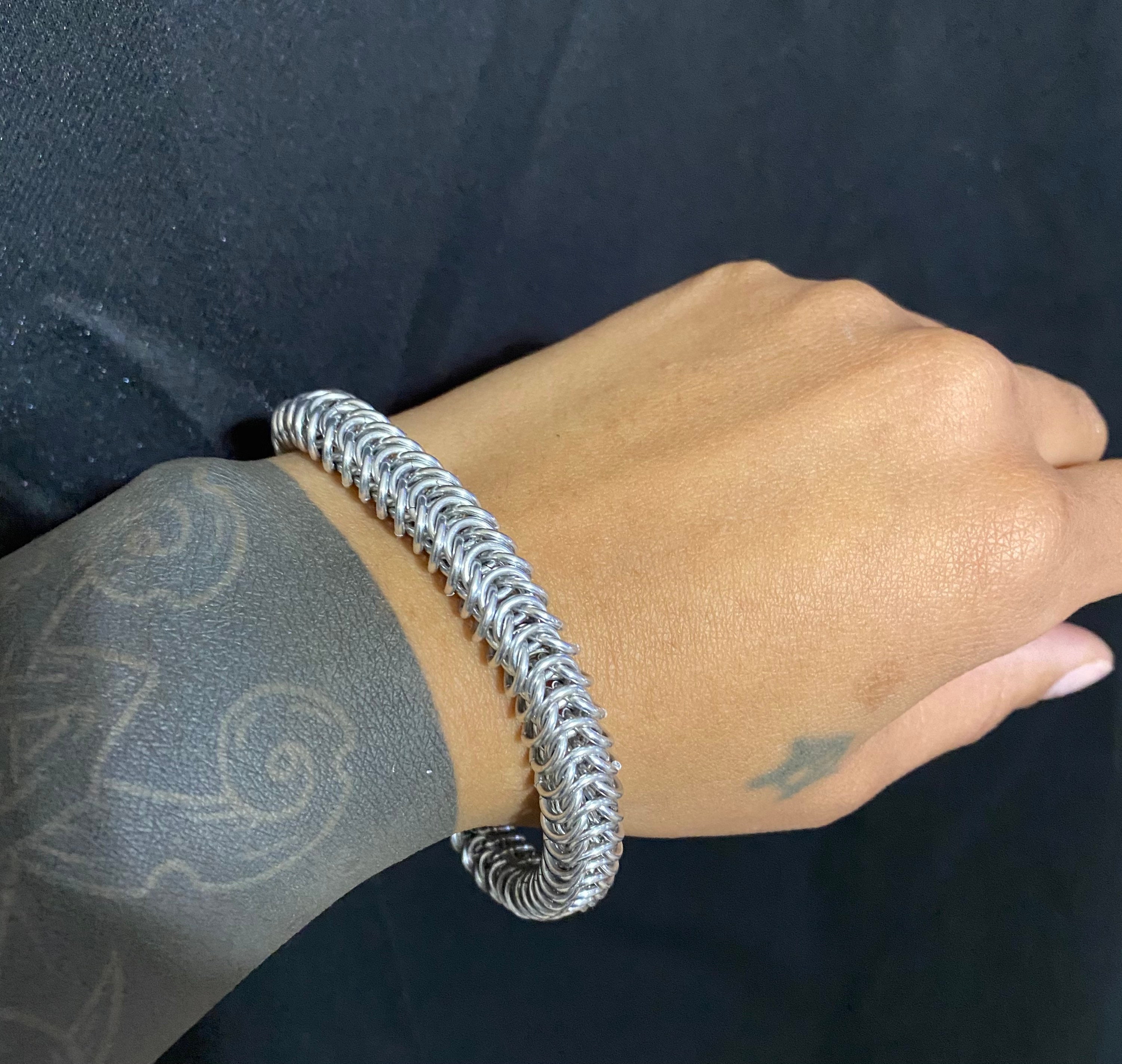 Handcrafted Box Weave Chainmail Bracelet - Etsy