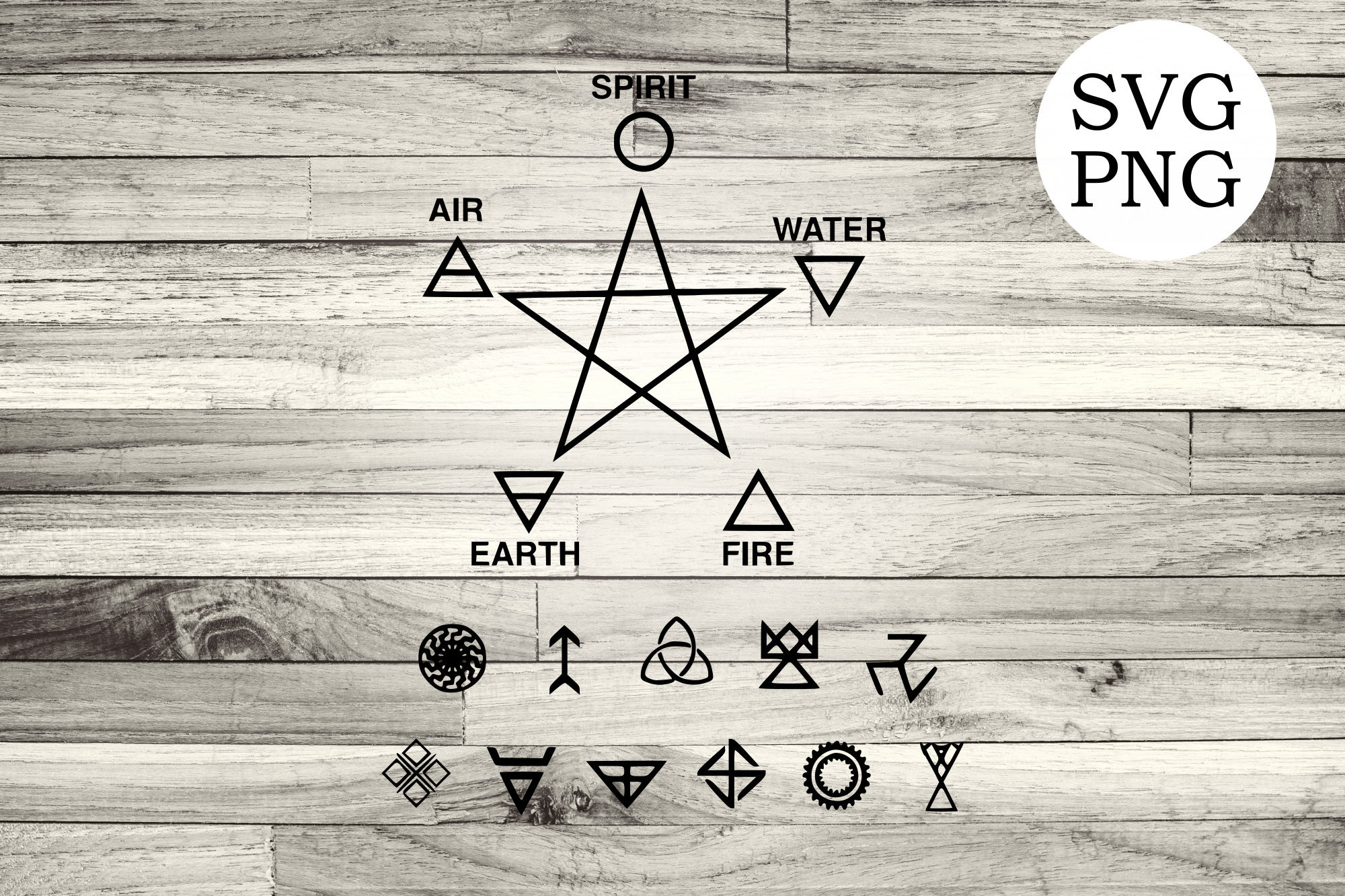 Wiccan/witch/pagan Symbols SVG|PNG Bundle - Etsy