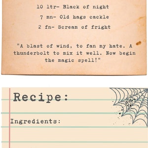 Spooky Recipe Card Printables - Etsy