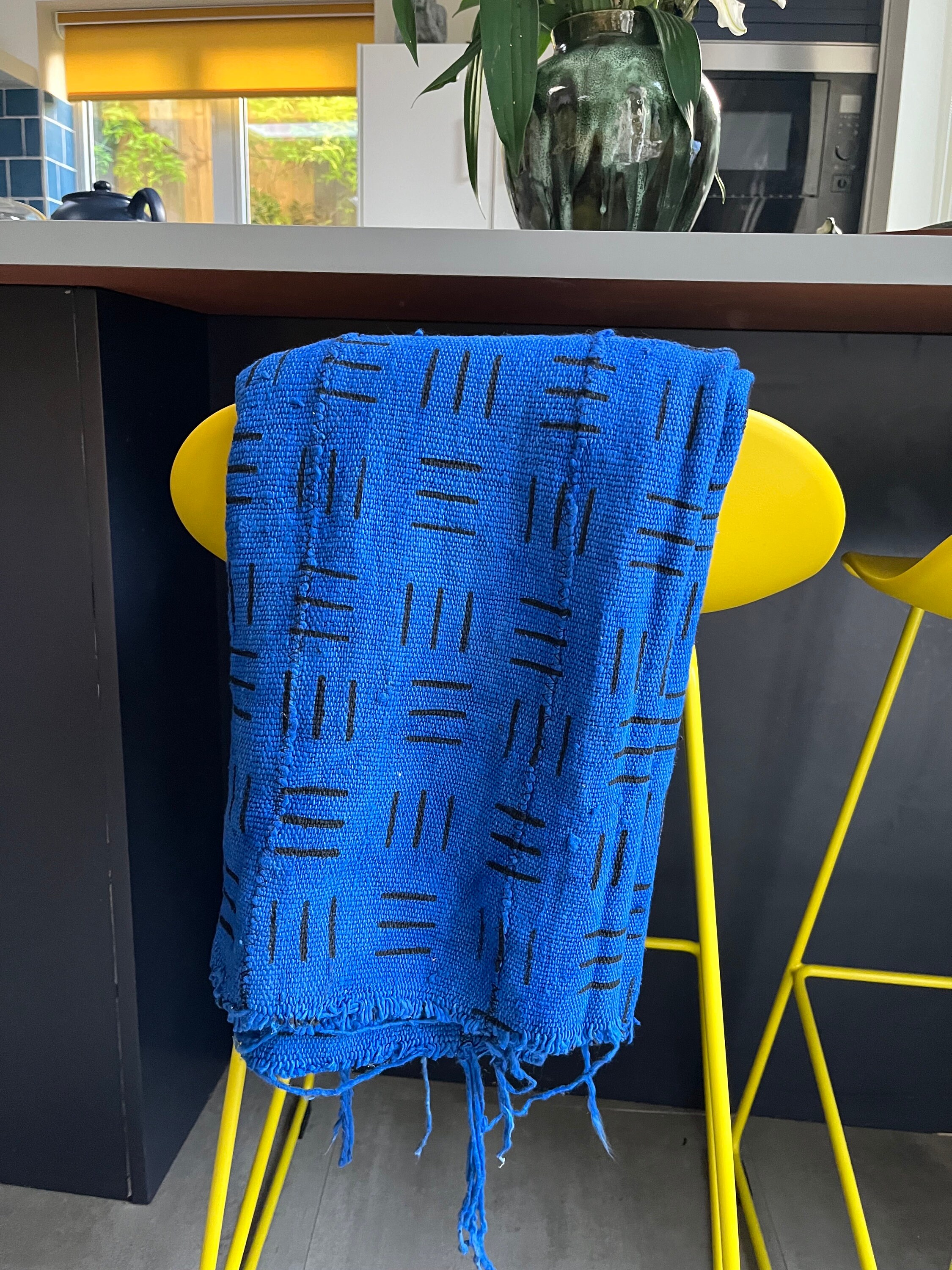 Bogolan African Mud Cloth Fabric Blue and Black Print on - Etsy