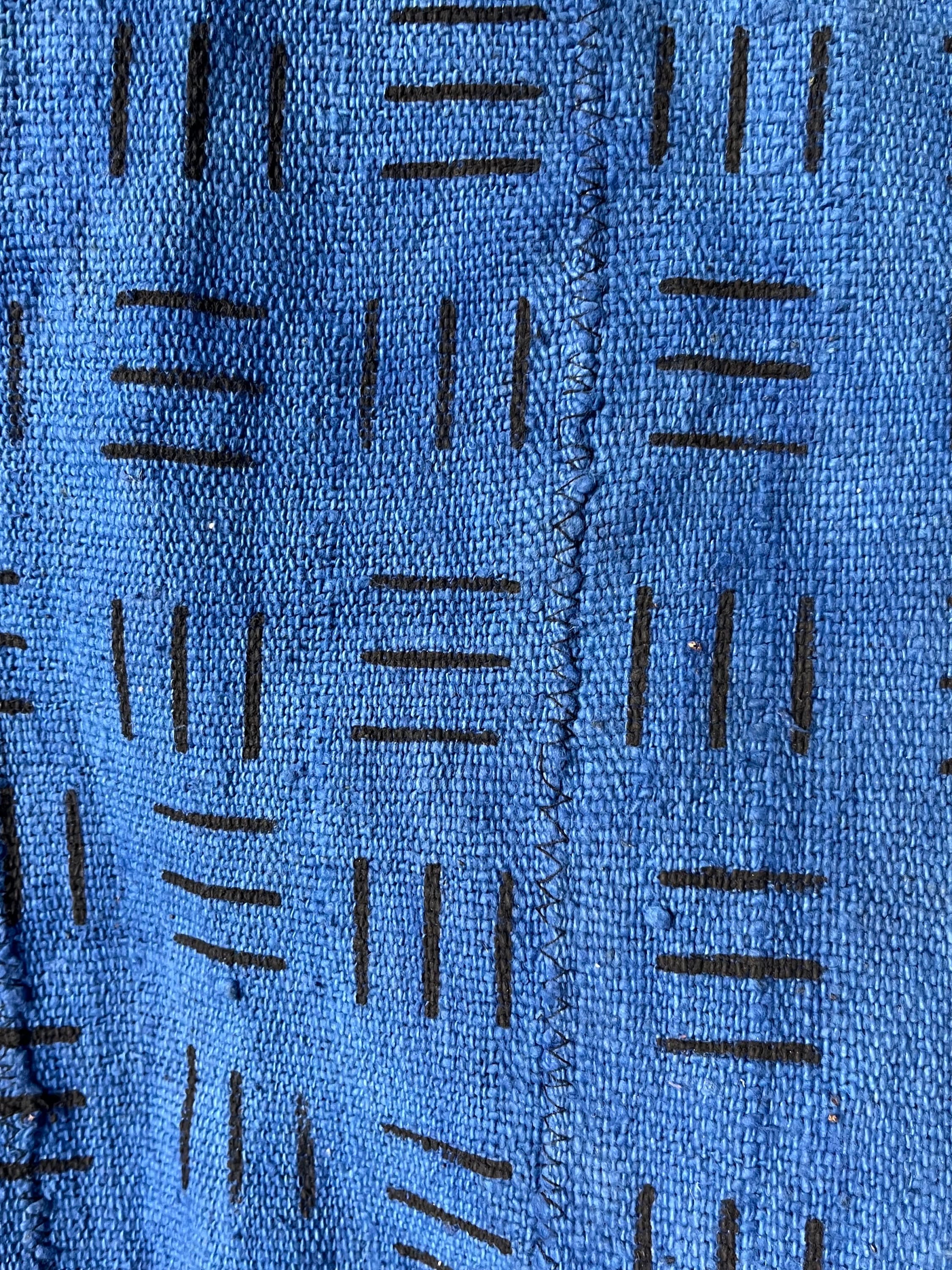 Bogolan African Mud Cloth Fabric Blue and Black Print on - Etsy