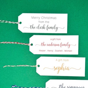 Personalized Gift Tags Custom Gift Tags Narrow Gift Tags Christmas Gift ...