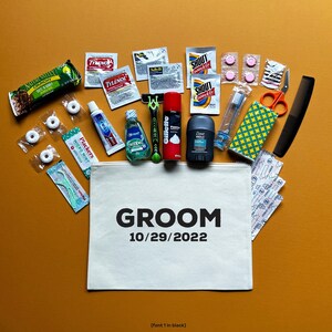 Large Groom's Emergency Kit Large Natural Travel Bag Wedding Day Kit ...