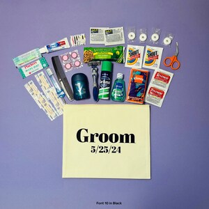 Large Groom's Emergency Kit Large Natural Travel Bag Wedding Day Kit ...