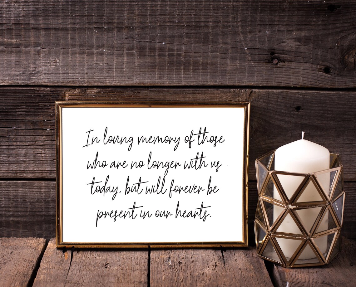 In Love Memory Wedding Memorial Sign Wedding Decor Sign - Etsy