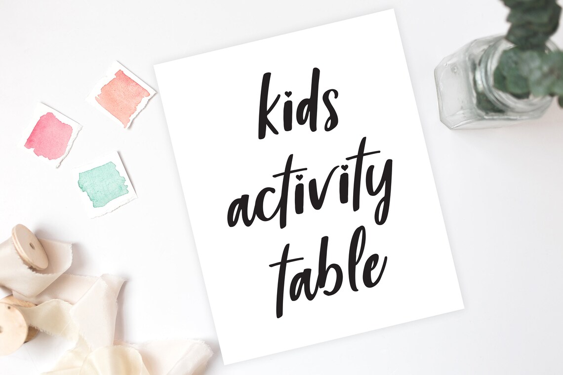 Kids Activity Table Sign Wedding Decor Kids Table - Etsy