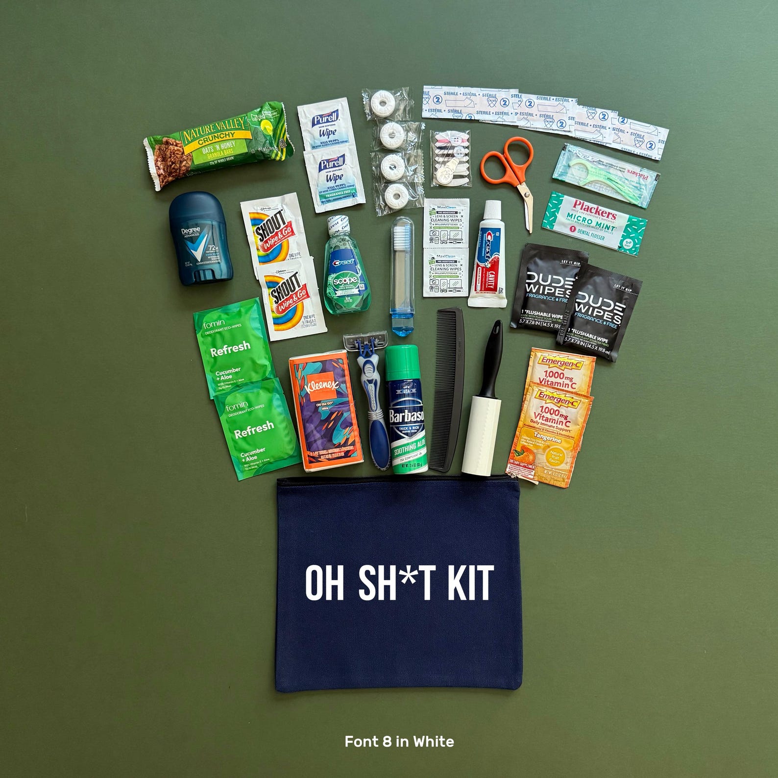 Groom's Emergency Kit - Medium Navy Travel Bag - Wedding Day Kit ...