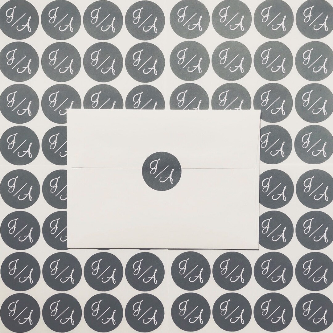 Custom Initials Stickers - Pick Your Color - Letter Stickers - Envelope ...