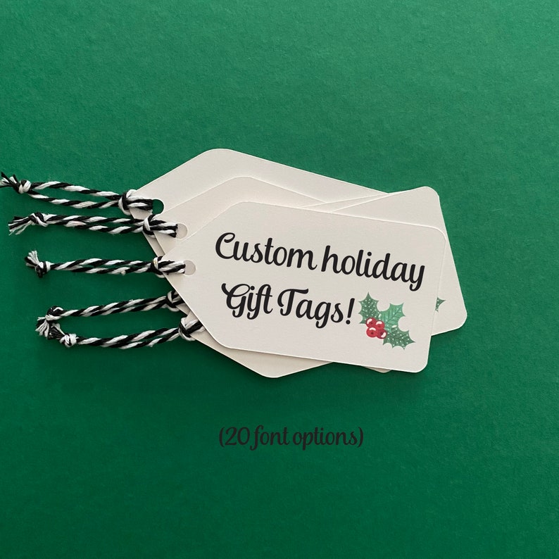 Custom Holiday Gift Tags With Thread Personalized Gift Tags - Etsy