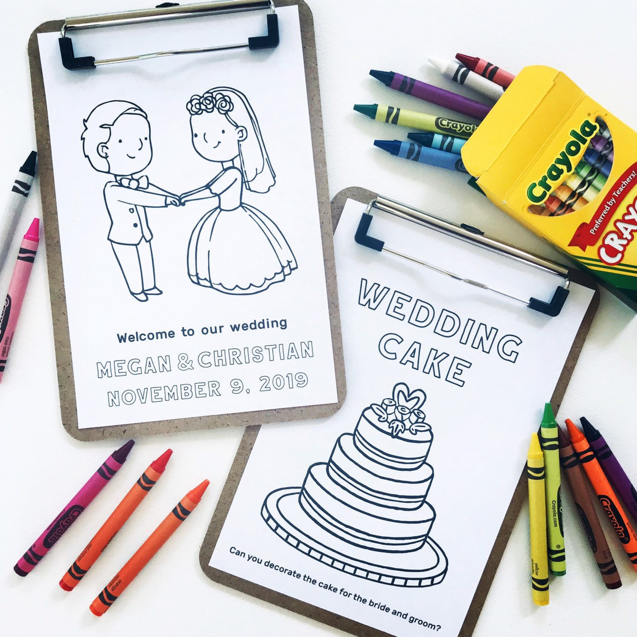Wedding Activity Pack for Kids Personalized Names Coloring | Etsy