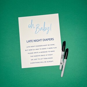 Late Night Diaper Sign - Diaper Game Sign - Baby Shower Sign - Pink ...