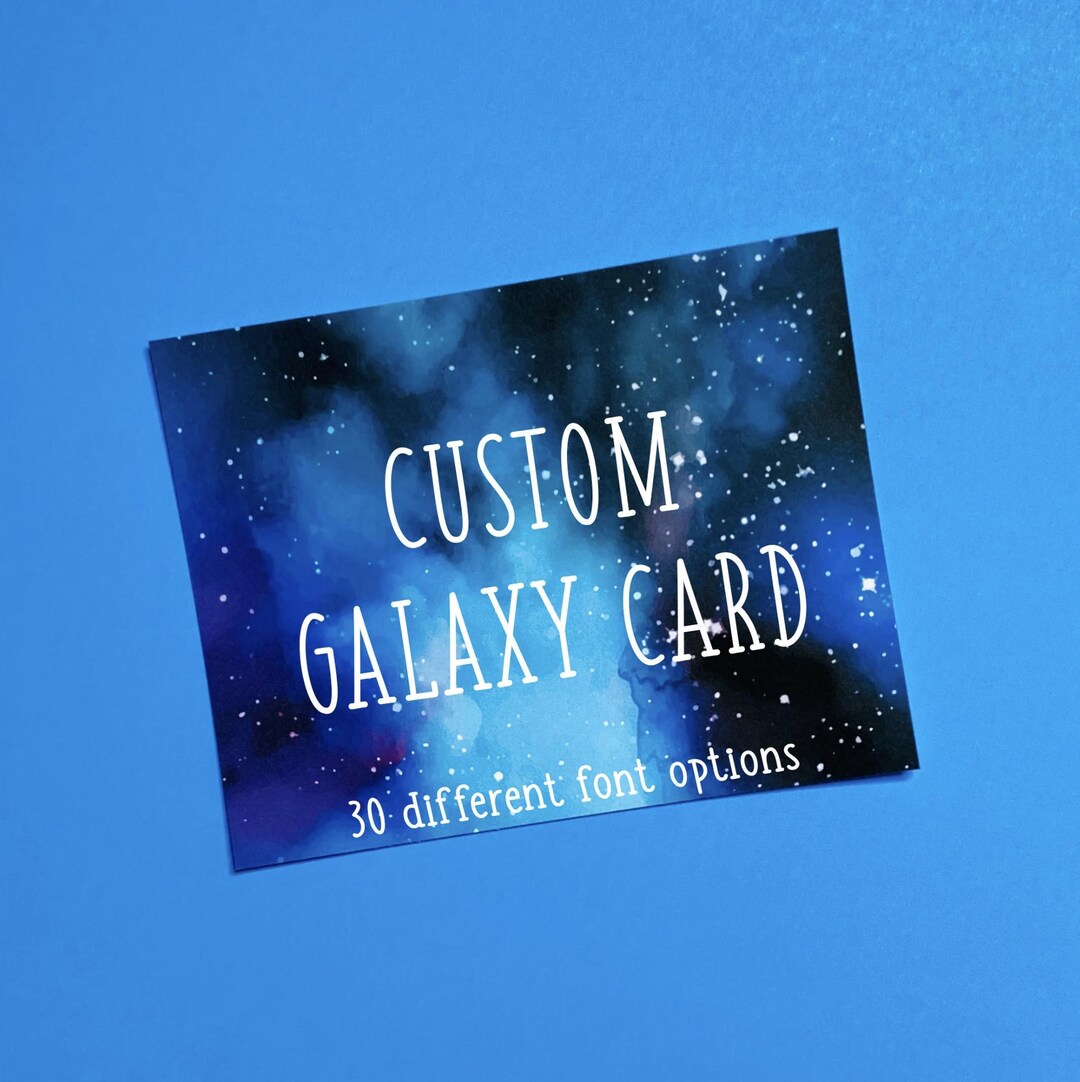 Custom Galaxy Card - Personalized Card - Customized Watercolor Card ...