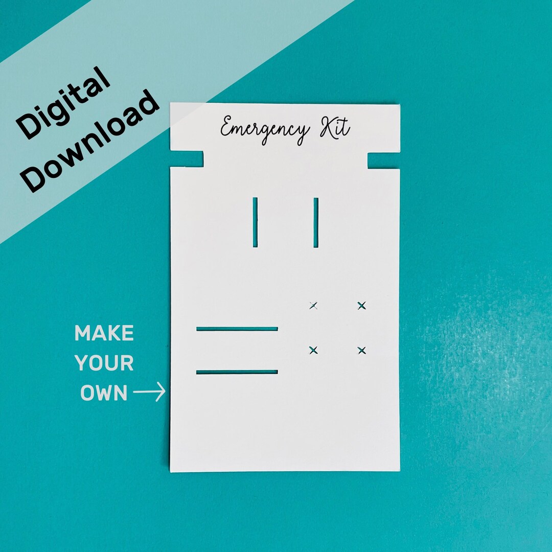 Emergency Kit Paper Design - Print at Home or Use on Cricut - Instant ...
