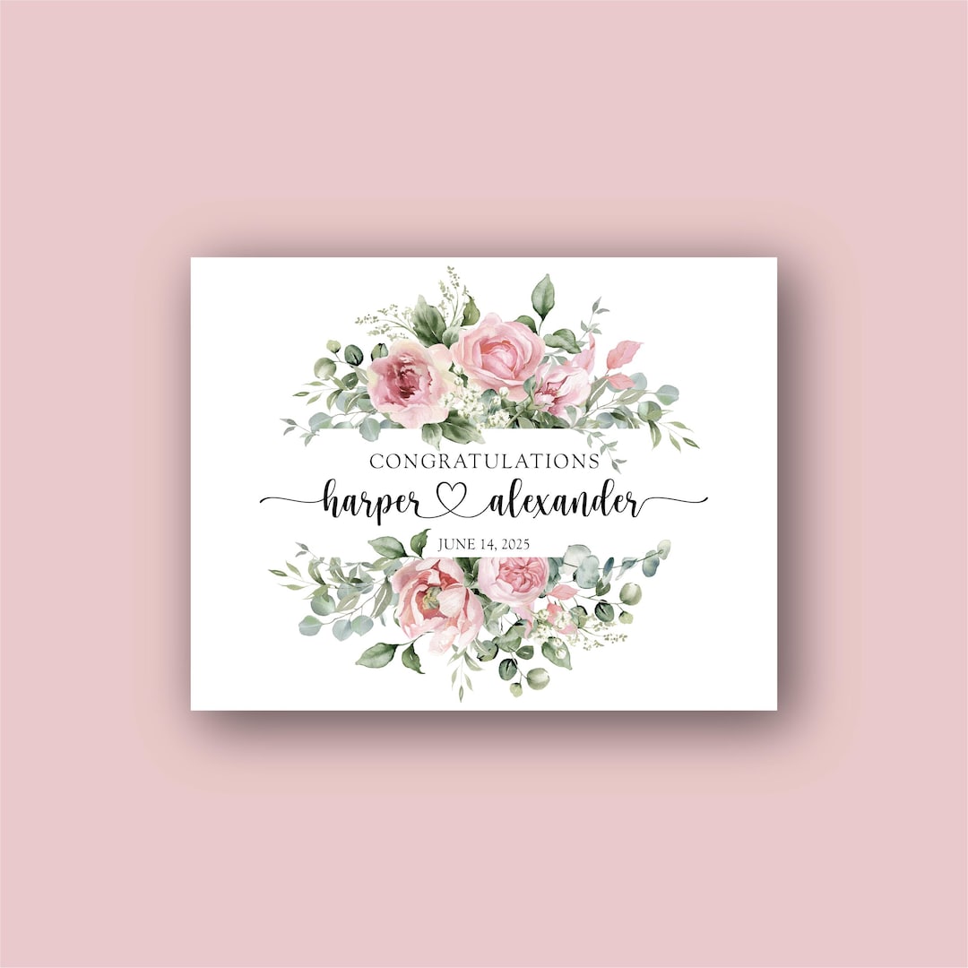 Custom Wedding Day Congratulations Card- Personalized Wedding Card- 9 ...