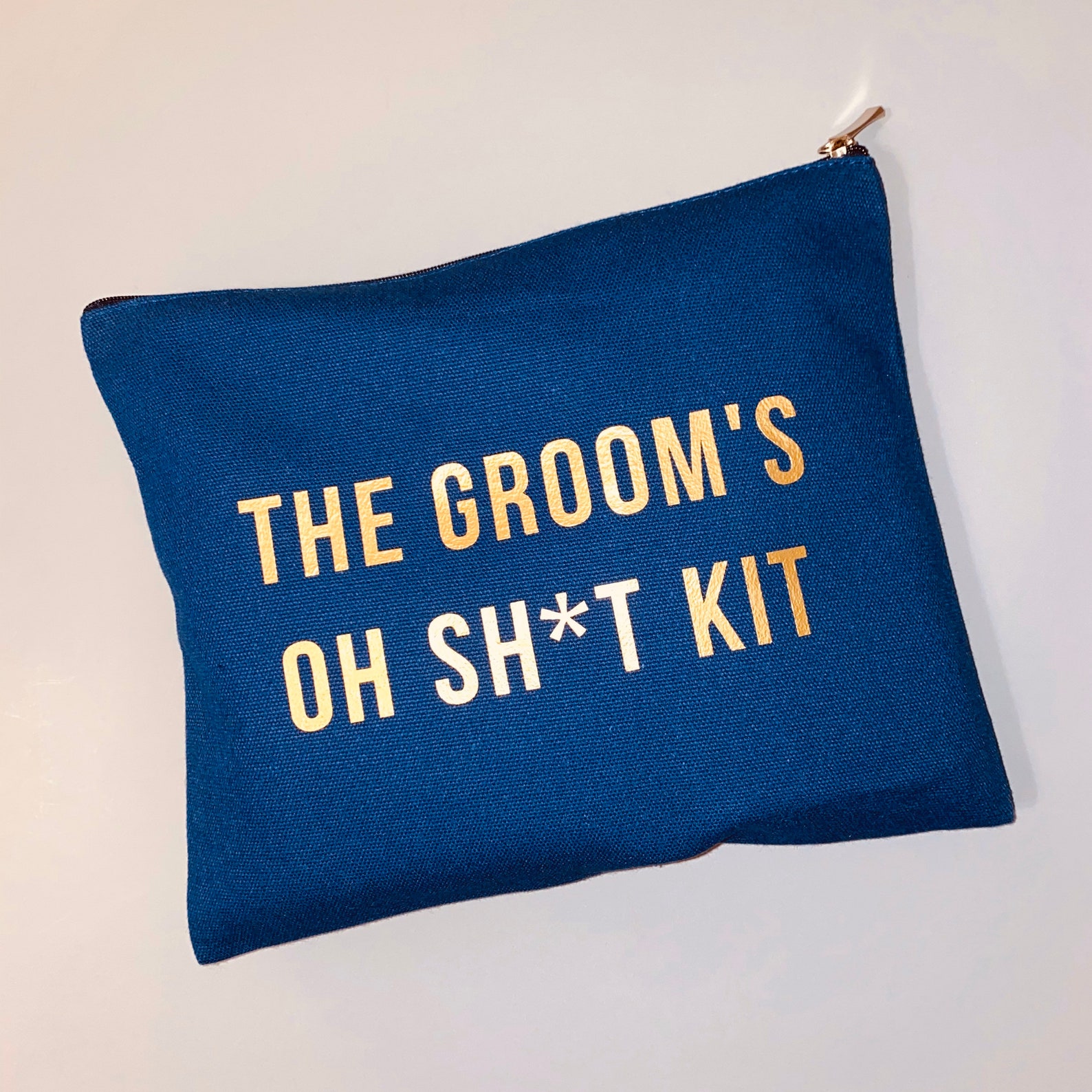 Groom's Emergency Kit - Medium Navy Travel Bag - Wedding Day Kit ...