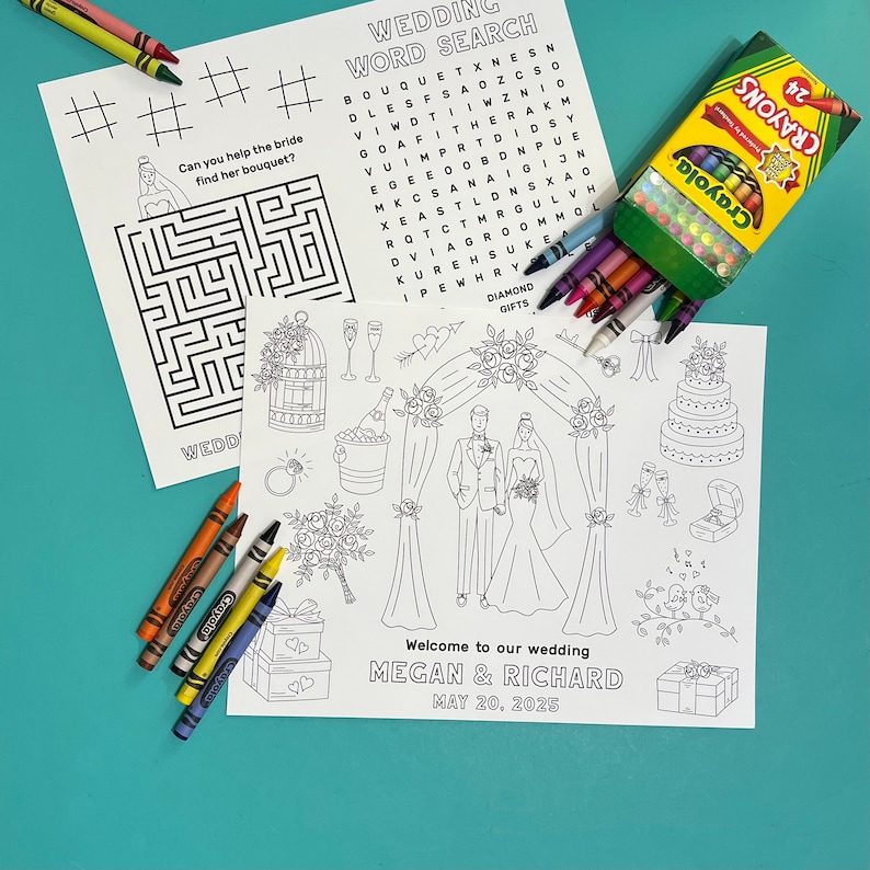 Custom Wedding Activity Pack for Kids Coloring Book - Etsy