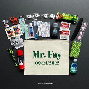 Large Groom's Emergency Kit Large Natural Travel Bag Wedding Day Kit ...