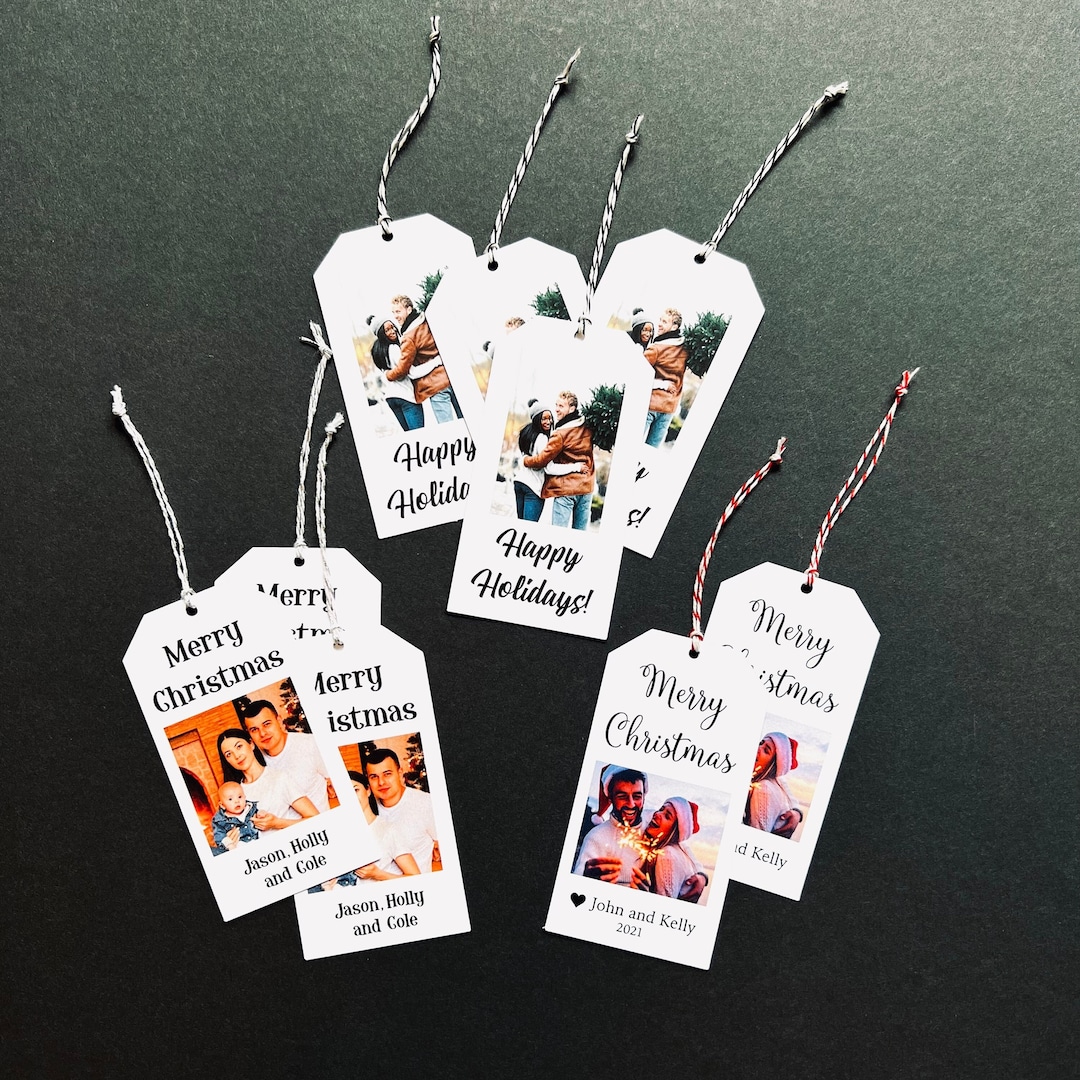 Personalized Photo Gift Tags With Thread Customizable Gift - Etsy