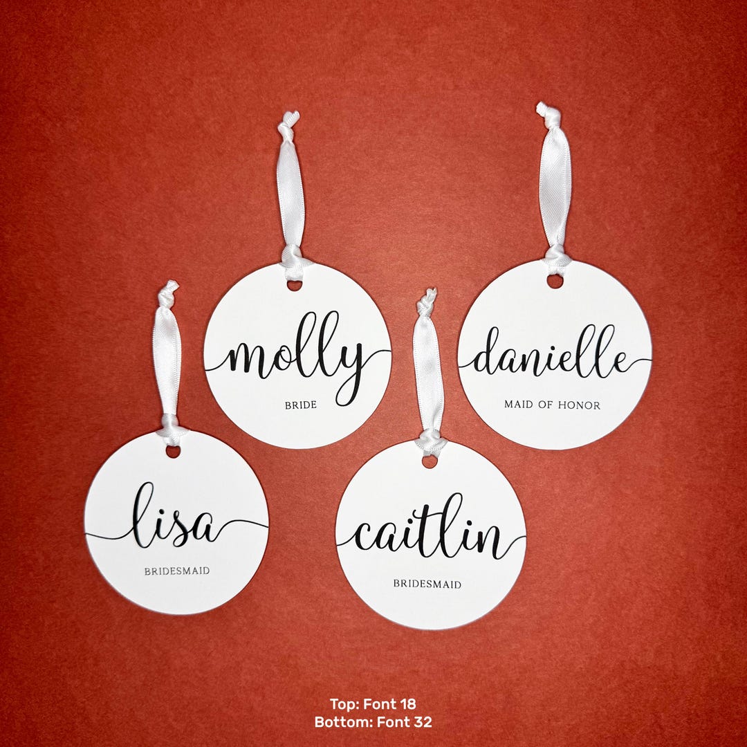 Custom Circle Gift Tags With White Ribbon - Personalized Gift Tag ...