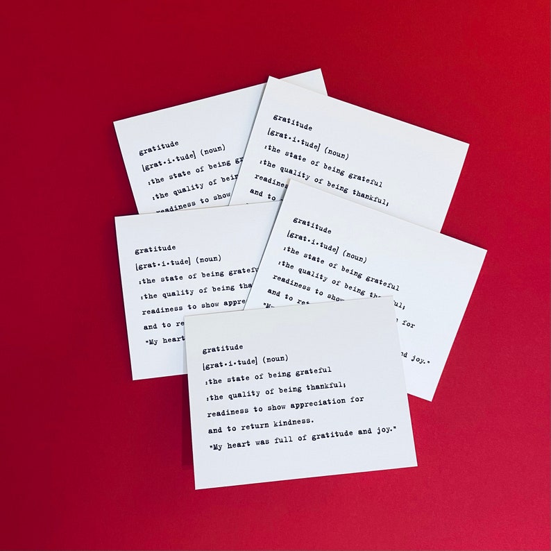 Gratitude Definition Giving Thanks Thank You Card - Etsy