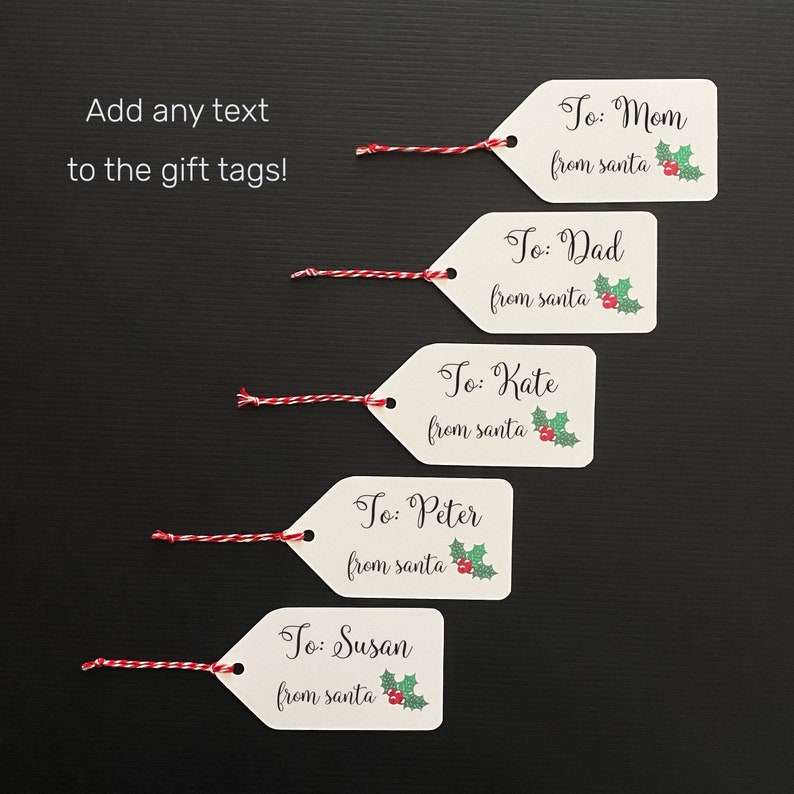 Custom Holiday Gift Tags With Thread Personalized Gift Tags - Etsy