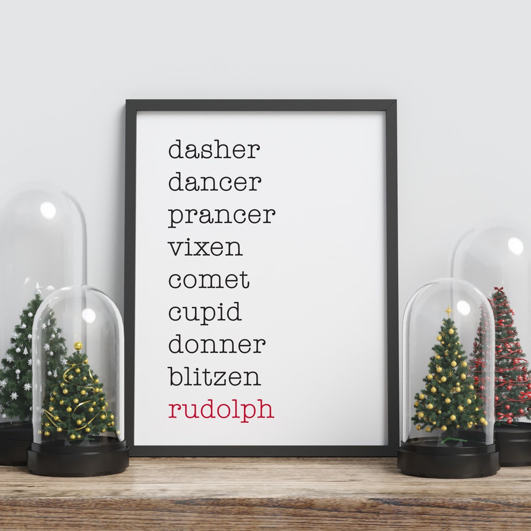 Reindeer Name Sign - Rudolph Sign - Christmas Sign - Reindeer Sign ...