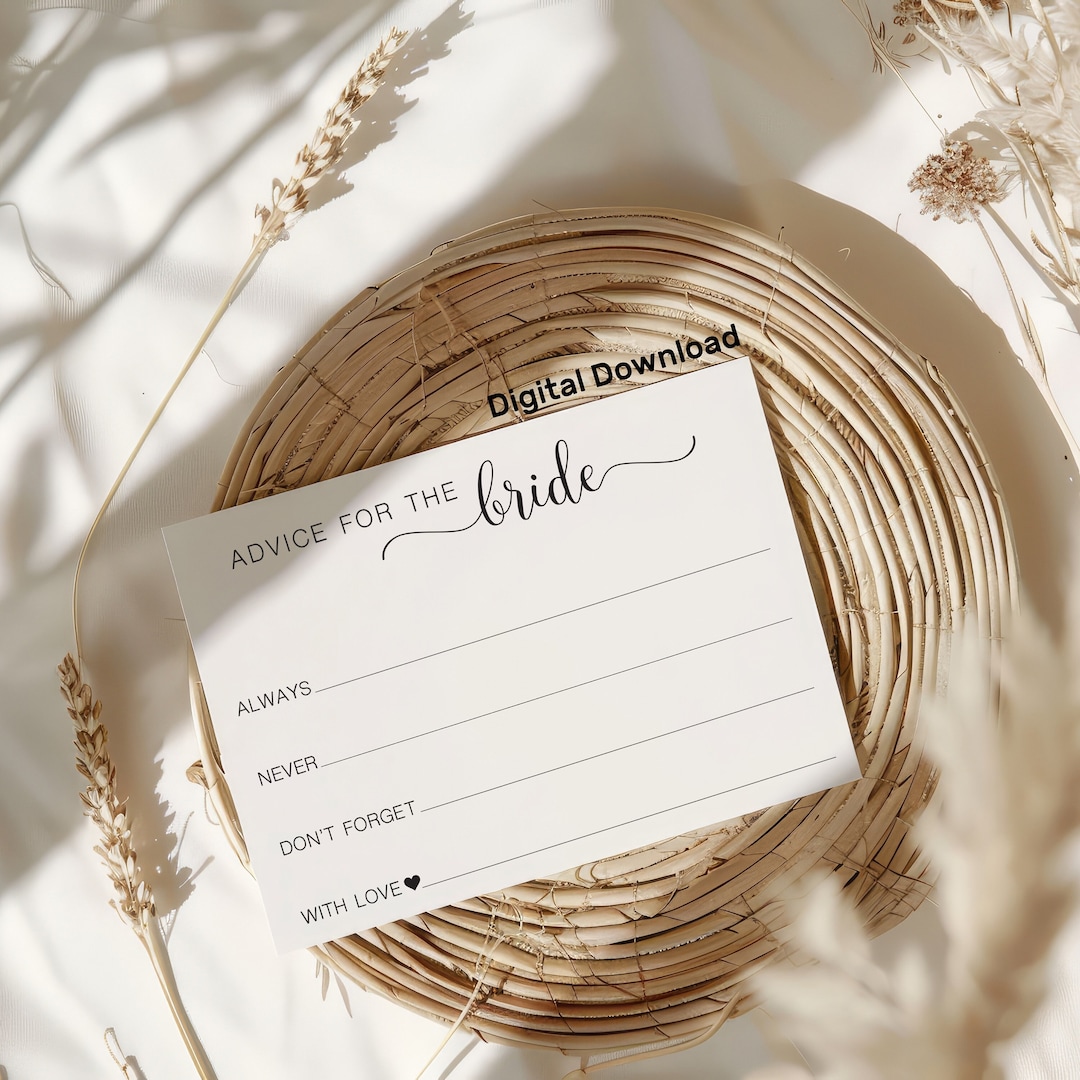 Advice for the Bride Cards - Bridal Shower Activity - Always, Never ...