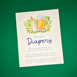 Late Night Diaper Sign - Brewing - Beer & Bottle Theme - Co-ed Baby ...