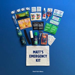 Wedding Day Groom's Emergency Kit - Medium White Travel Bag - Wedding ...