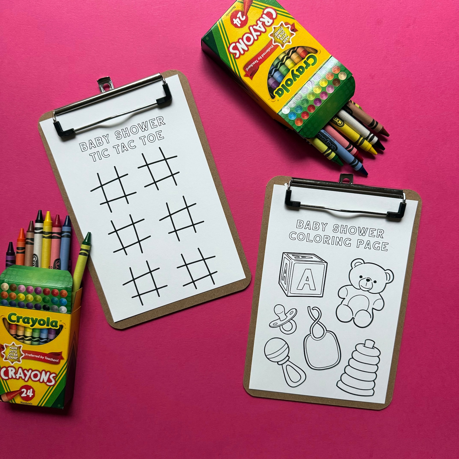 Baby Shower Activity Pack for Kids - Personalized Names - Coloring ...