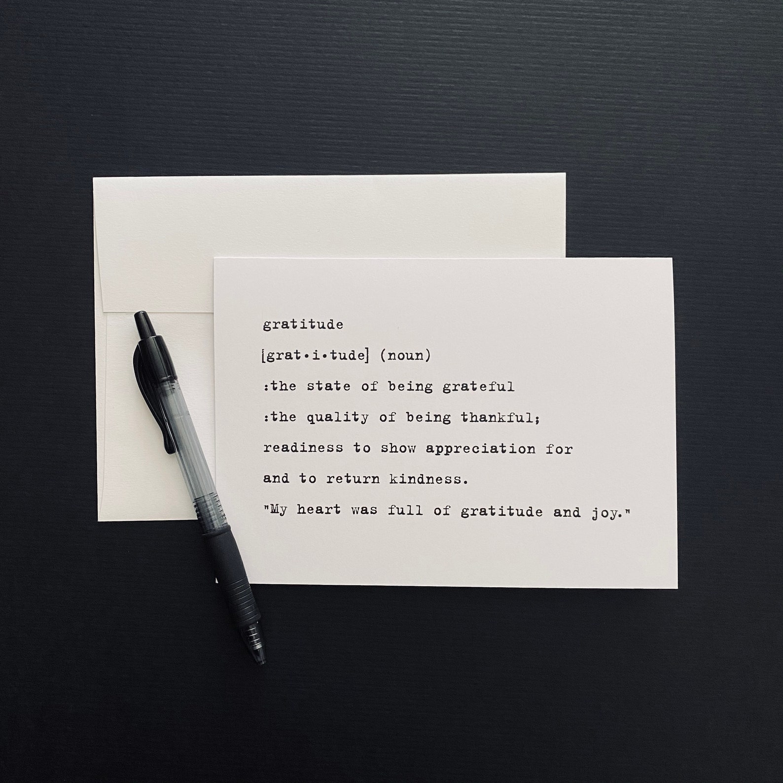 Gratitude Definition Giving Thanks Thank You Card - Etsy