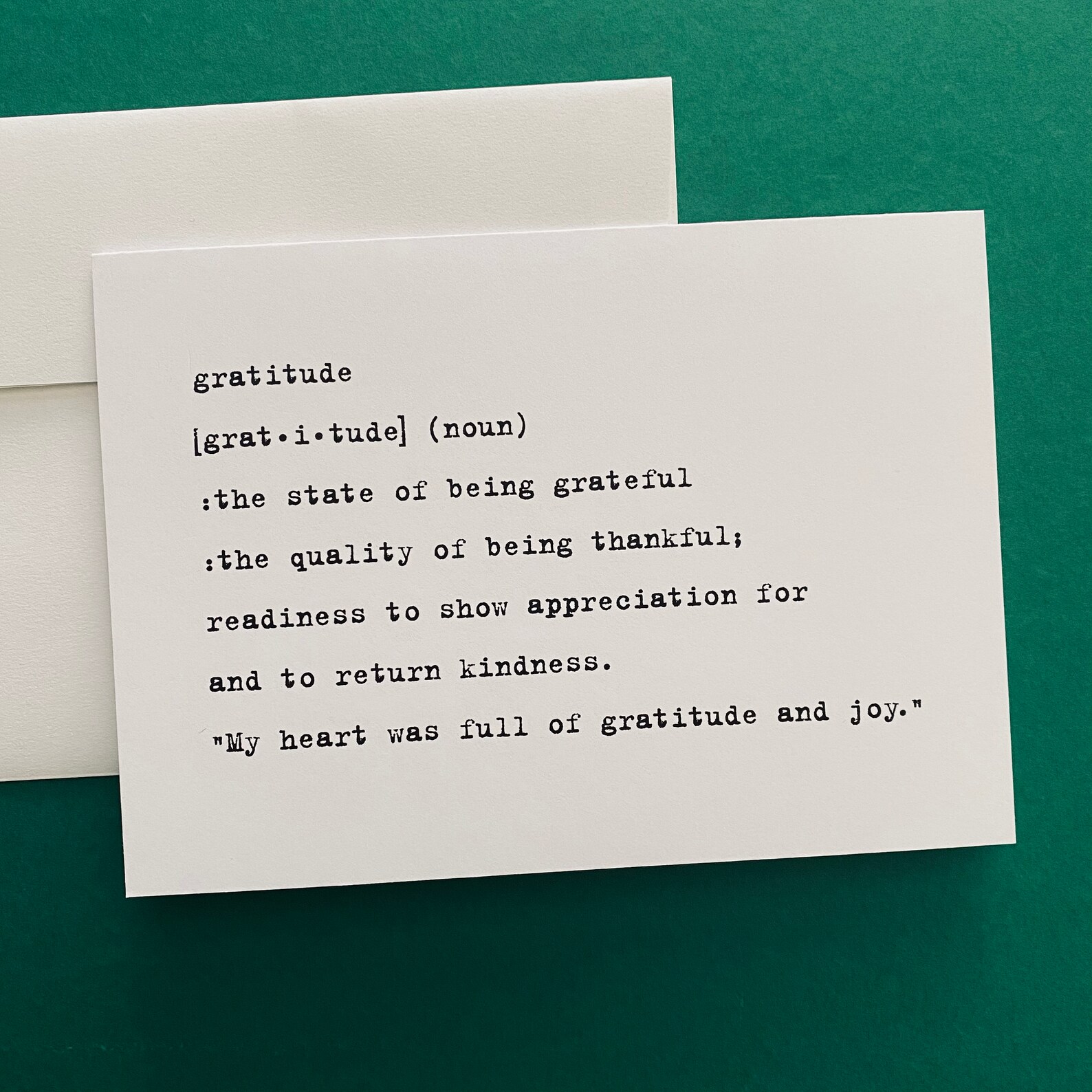 Gratitude Definition Giving Thanks Thank You Card - Etsy