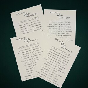 Would She Rather? Game Cards- Game Cards for Unforgettable Party ...