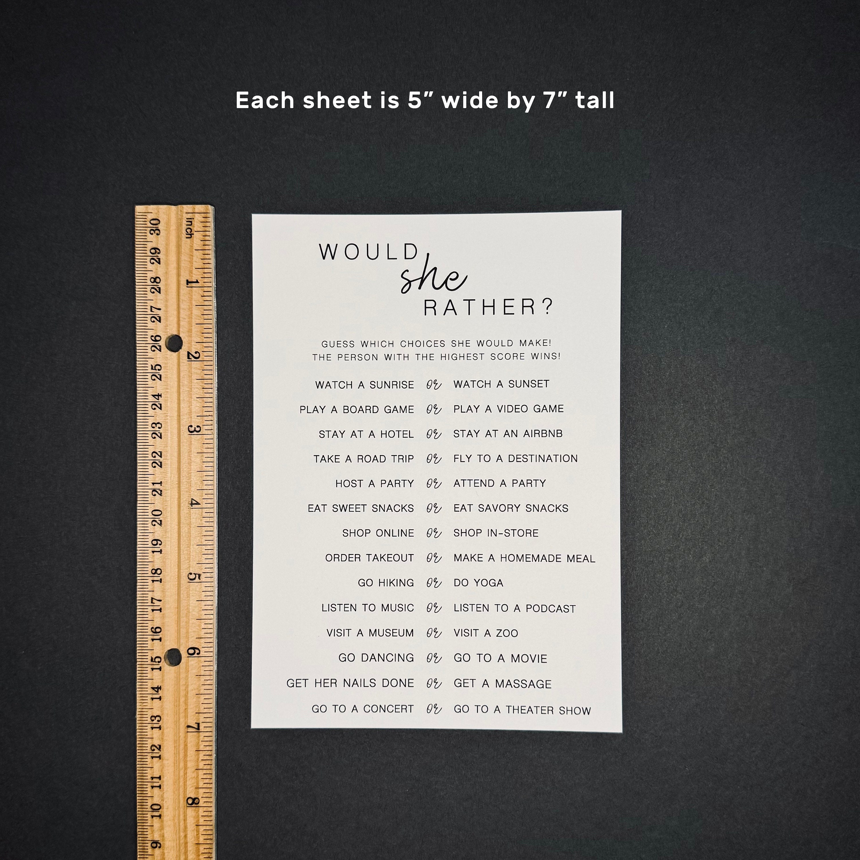 Would She Rather? Game Cards- Game Cards for Unforgettable Party ...