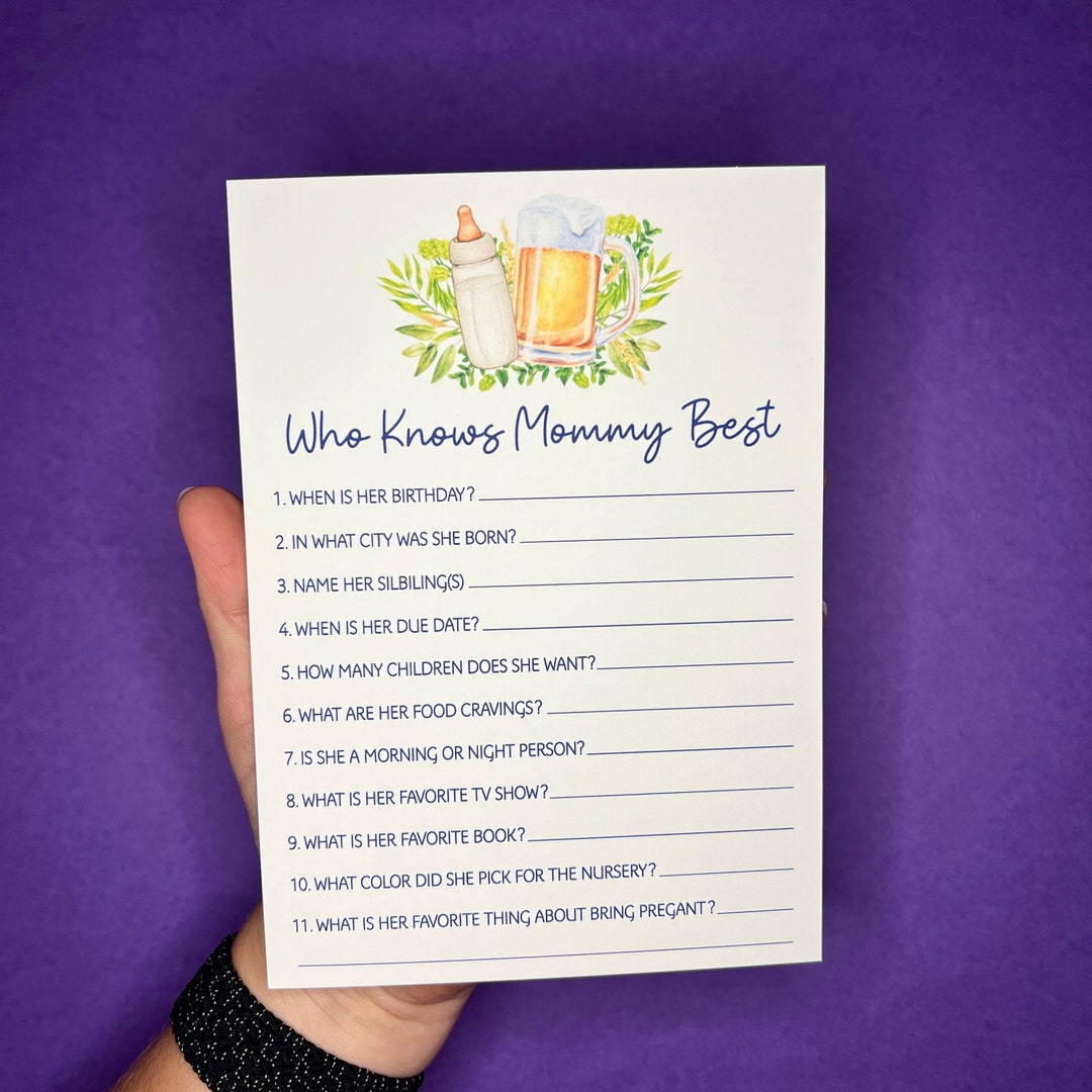 Who Knows Mommy Best - Baby is Brewing - Beer and Bottle - Baby Shower ...