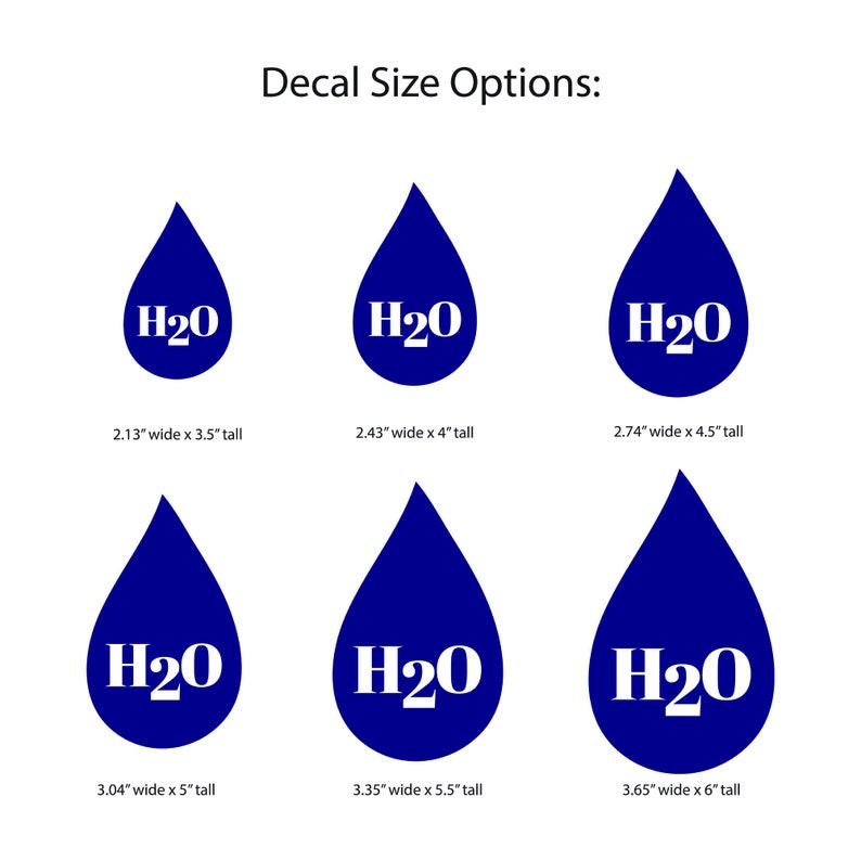 Water Decal H2o Decal Vinyl Decal Water Sticker Water - Etsy