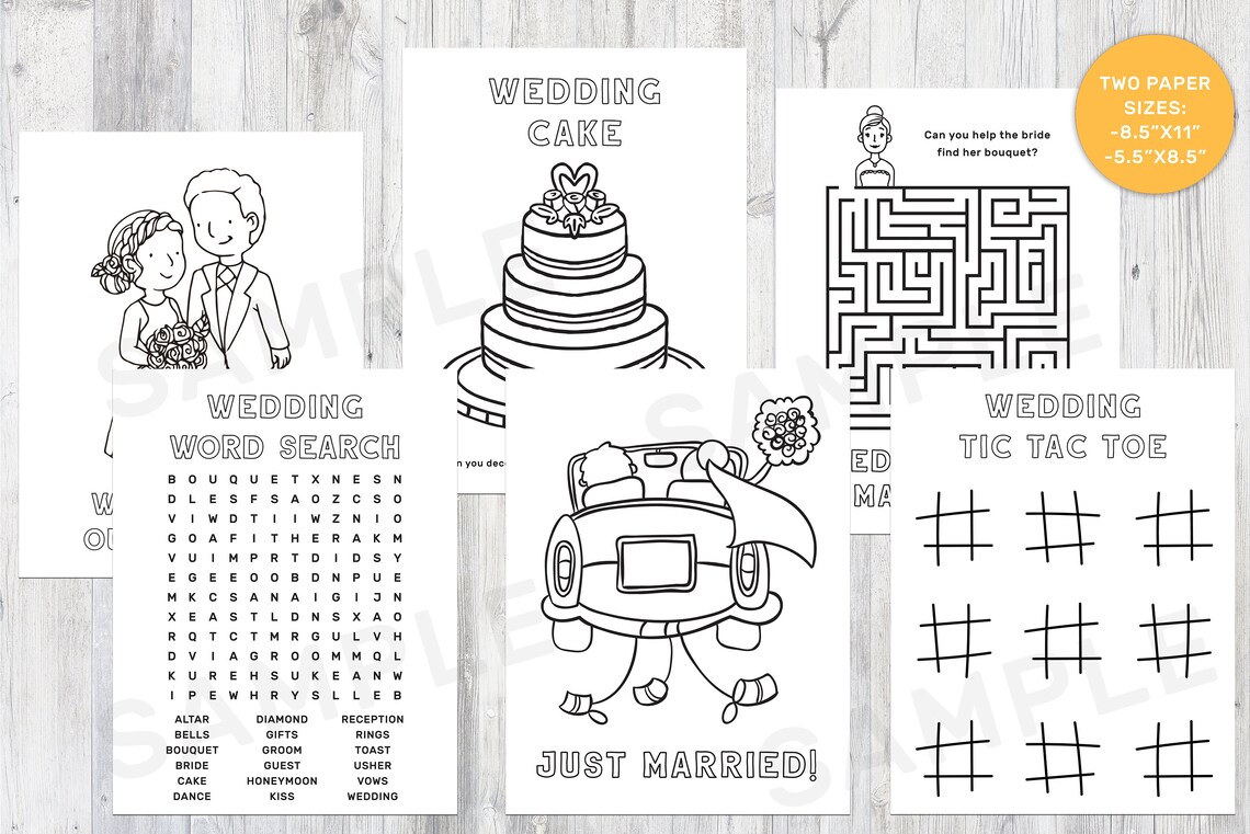 Wedding Activity Pack for Kids - Coloring Book - Children Activities ...