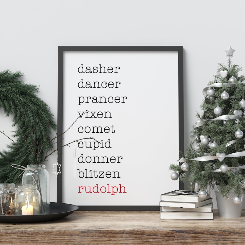 Reindeer Name Sign Rudolph Sign Christmas Sign Reindeer - Etsy