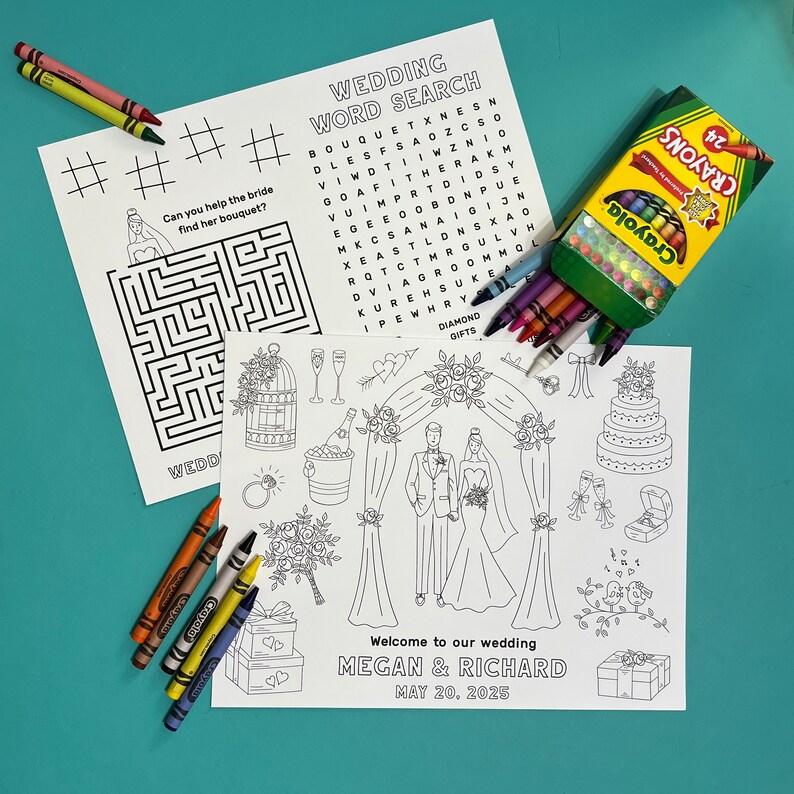 Custom Wedding Activity Pack for Kids Coloring Book - Etsy