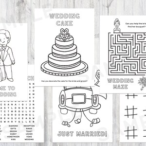 Wedding Activity Pack for Kids - Coloring Book - Children Activities ...
