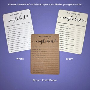 Who Knows the Couple Best? Game Cards W/ Rounded Corners- Wedding ...