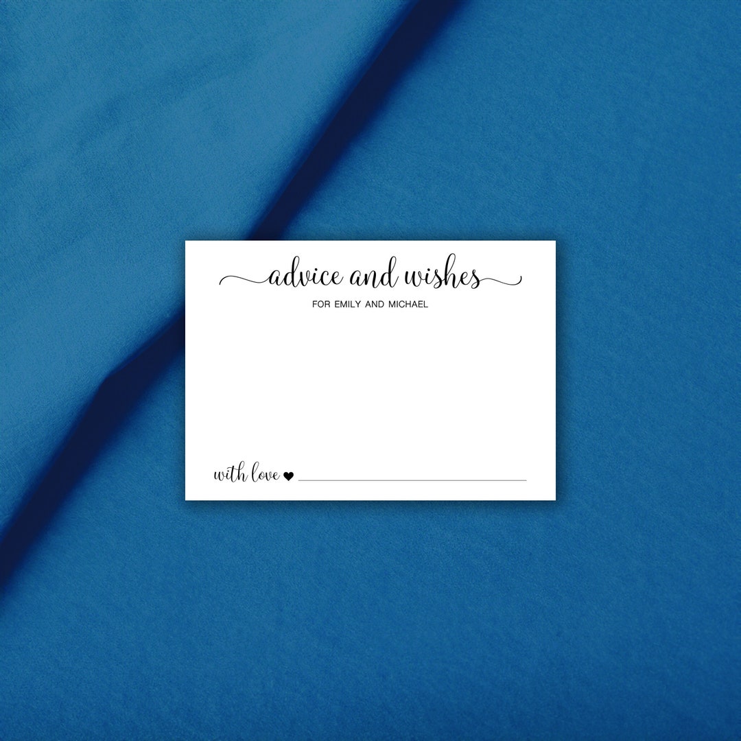 Advice & Wishes Cards - Wedding Words of Wisdom Cards - Engagement ...