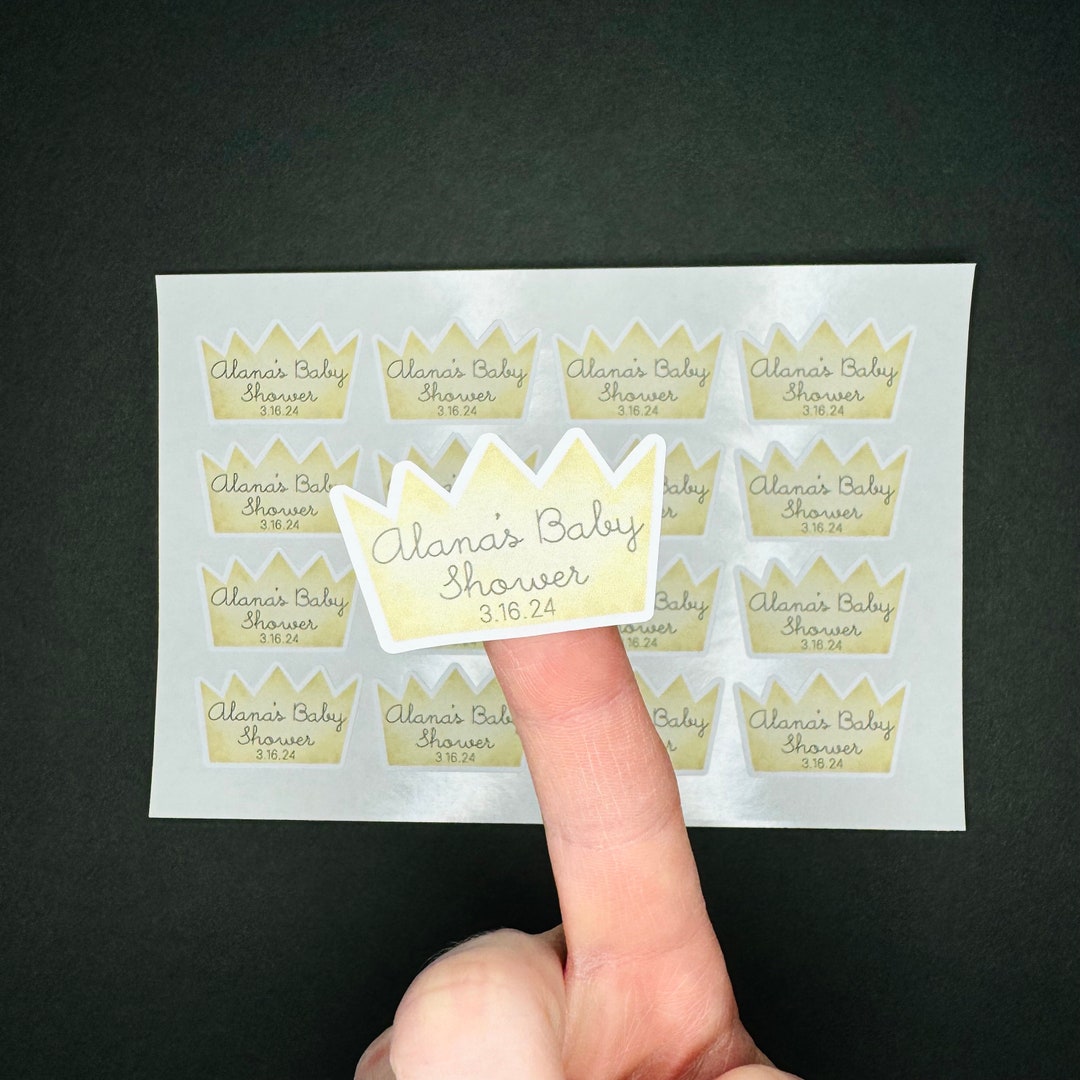 Custom Crown Stickers - for Party Favors - Envelopes Seals - the Little ...