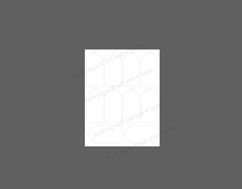 Blank Gift Tag Template - DIY Tags - White Tags - Download - Simple ...