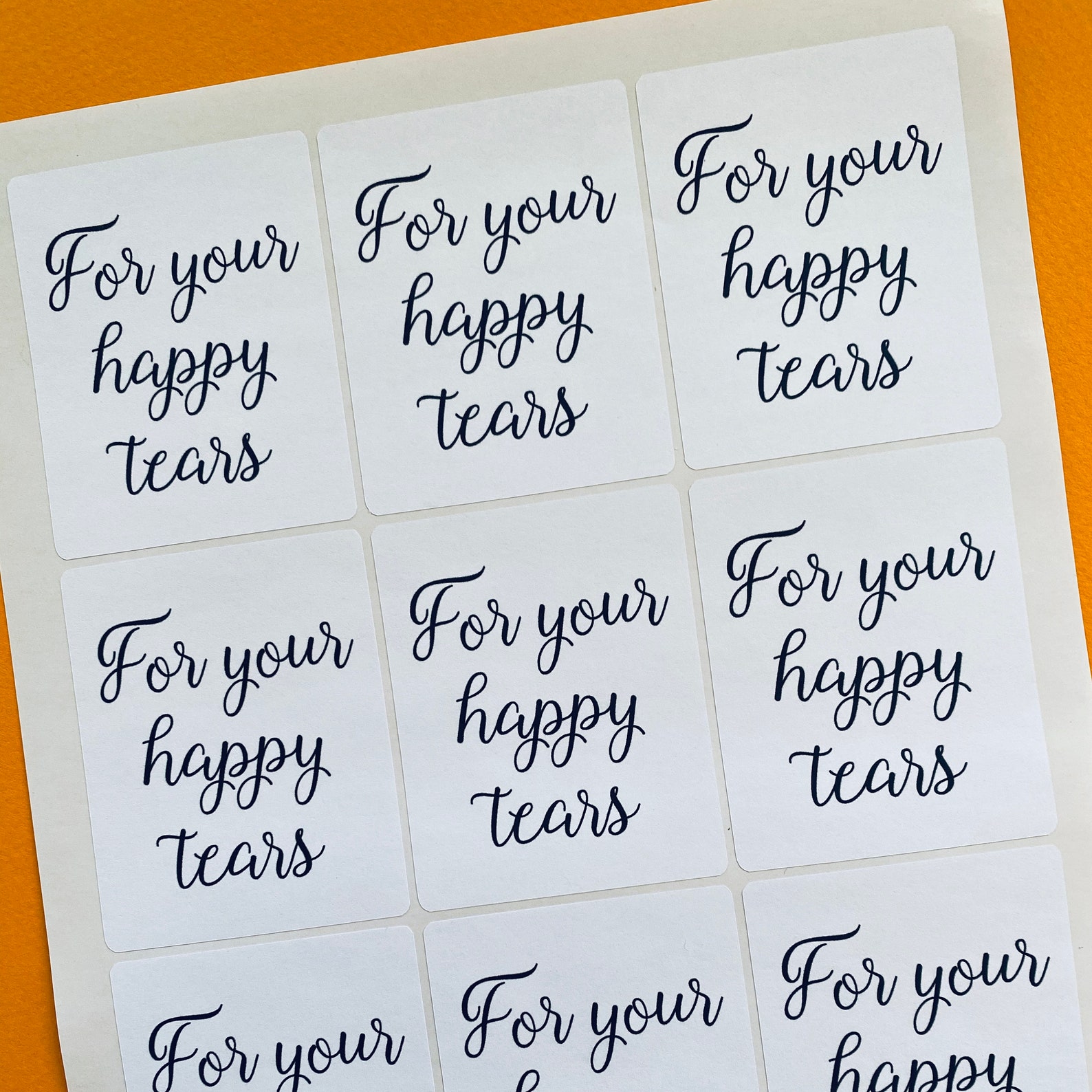 For Your Happy Tears Stickers- Stickers for Tissue Packs- Wedding ...