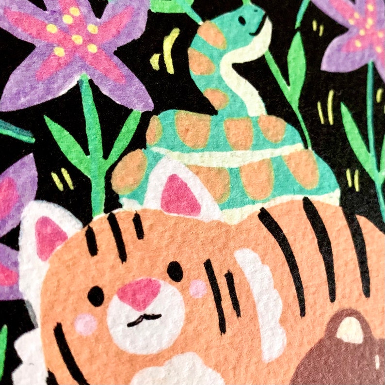 Animal Stack Jungle Version A5 Art Print Cute - Etsy