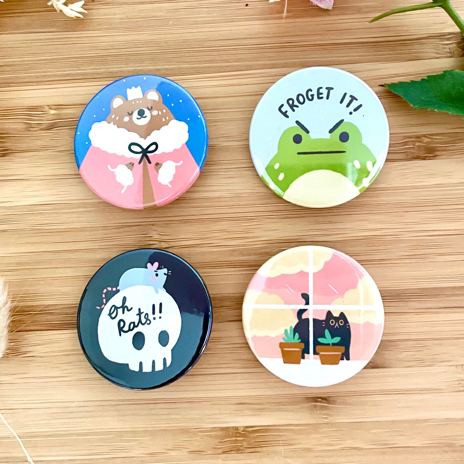 So Cute Badges Choose 4 From 12 Numbered Designs Pins Animals - Etsy