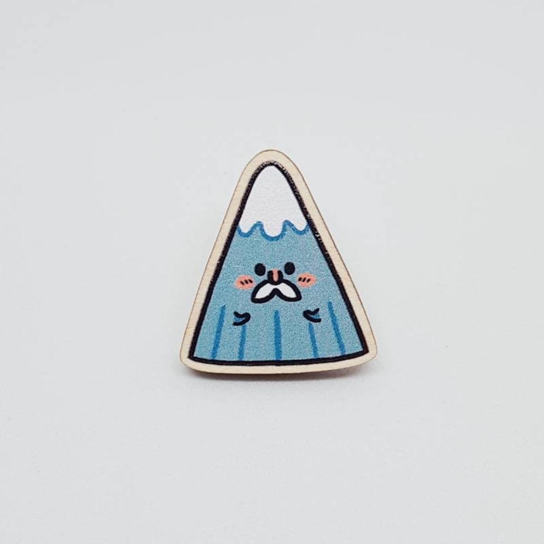 Wooden Pin Cute Mountain Man Quirky Maple Pin Badge Animal Lapel Pin ...