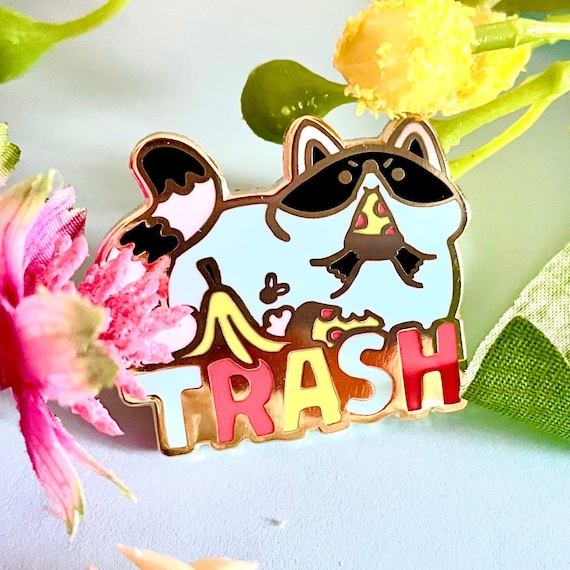 Enamel Pin Cute Raccoon Trash Lapel Pin Bag Accessory Gift - Etsy