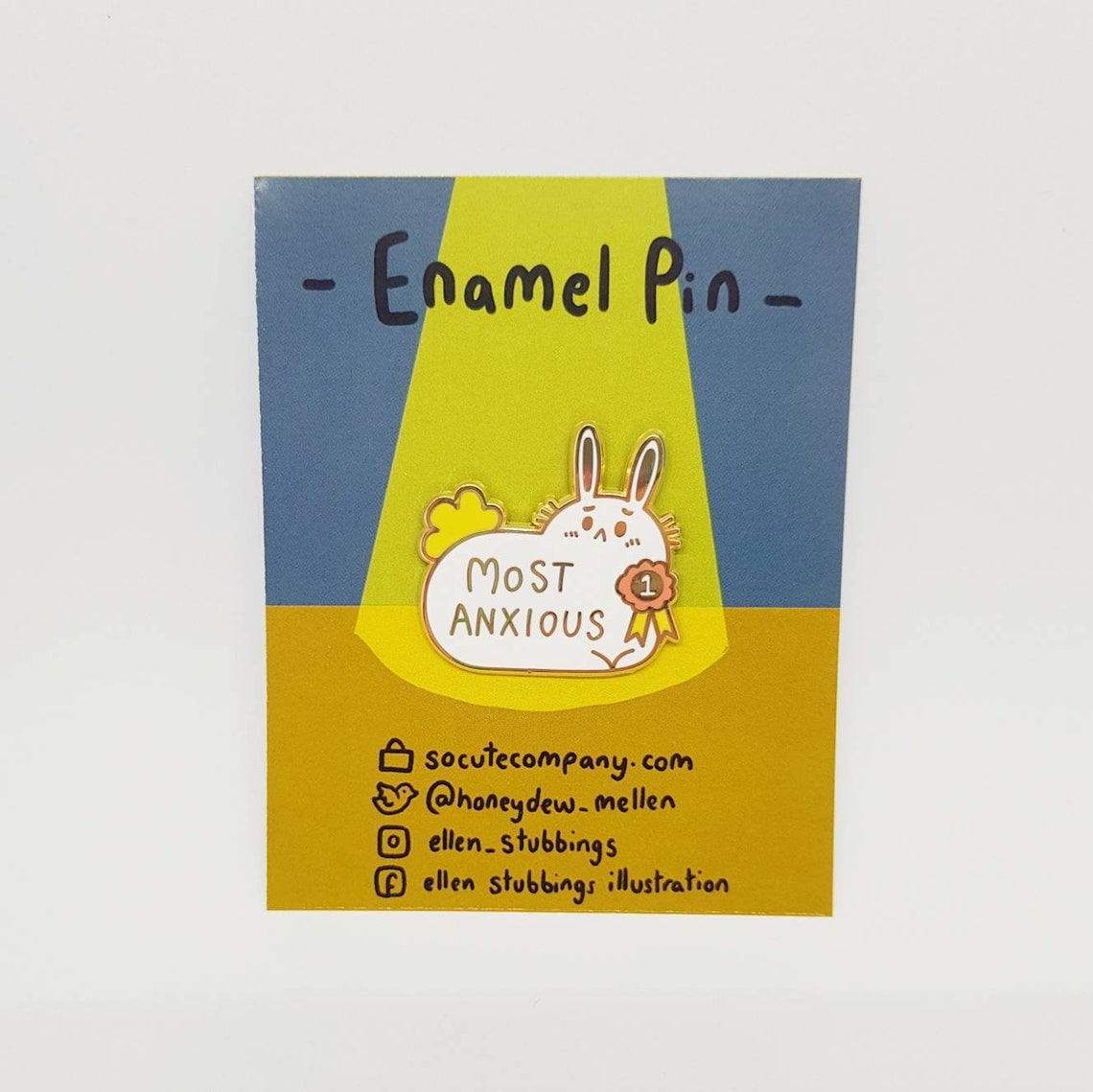 Enamel Pin Cute Most Anxious Bunny Rabbit Enamel Pin Badge - Etsy UK